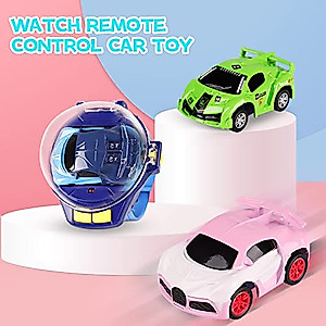 Pigdun 2023 New Mini Remote Control Car Watch Toys,Small Rc Watch Cars Toys,2.4 Ghz Cute Wrist Racing Car Watch, Gift for Boys Girls Birthday(Lamborghini Blue)