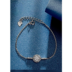 pickyegg.com GRA Certificate 1CT Moissanite Diamond Women's Sterling Silver Bracelet MSL001