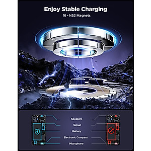 JOYROOM for Car Mount Charger, 15W Wireless Charger for Car Magnetic Phone Holder Mount,[Powerful Magnets] for Car Charger, Phone Mount Holder for Car Vent Charger Fits iPhone 14/13/12 (JR-ZS291CC)