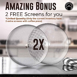 SterlingPro Classic European Stlye Doublewall Stainless Steel Mirror Finish French Coffee Press, 35-ounce