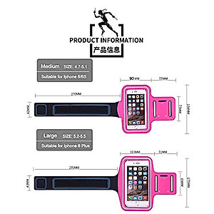 Tram Water Resistant Arm Band for Running, Hiking and Walking Fits iPhone X/XR/Xs Max 8 7 6/6s Plus. Also Samsung Galaxy S9 + S8/S7/S6 (Black, 4.7)