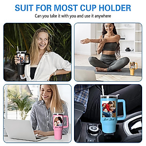 Personalized Gifts Custom Tumbler with Straw 40 Oz Customized Stainless Steel Insulated Travel Cup Add Name,Photo,or Logo,Custom Travel Coffee mug,Personalized Photo Gifts for Women Men