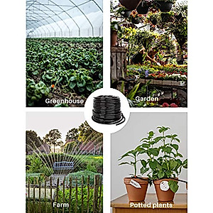 MoHern Drip Irrigation Tubing, 100 Feet 1/4 Inch Drip Line Irrigation Hose with 20 Pcs Drip Irrigation Parts, Drip Irrigation Kit