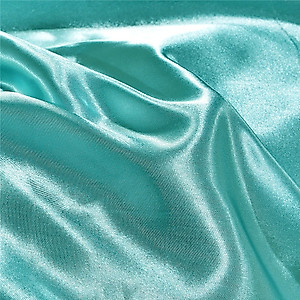 Vagasi Blue Duvet Cover Set Queen Size 3 Pieces - Comforter Cover Super Soft with 2 Pillow Shams - Satin Bedding Set Breathable & Smooth with Zipper Closure