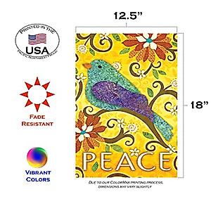 Toland Home Garden 1110071 Bird Of Peace Bird Flag 12x18 Inch Double Sided Bird Garden Flag for Outdoor House Flag Yard Decoration