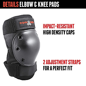 Triple Eight Saver Series Pad Set with Kneesavers, Elbowsavers and Wristsavers, Medium, Black (604352 60014)