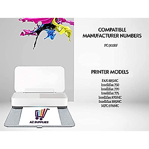 AZ SUPPLIES Refill Folls Replacement for Brother PC-302RF Compatible with FAX 885MC Intellifax 750 Intellifax 770 Intellifax 775 Intellifax 870MC Intellifax 885MC MFC-970MC