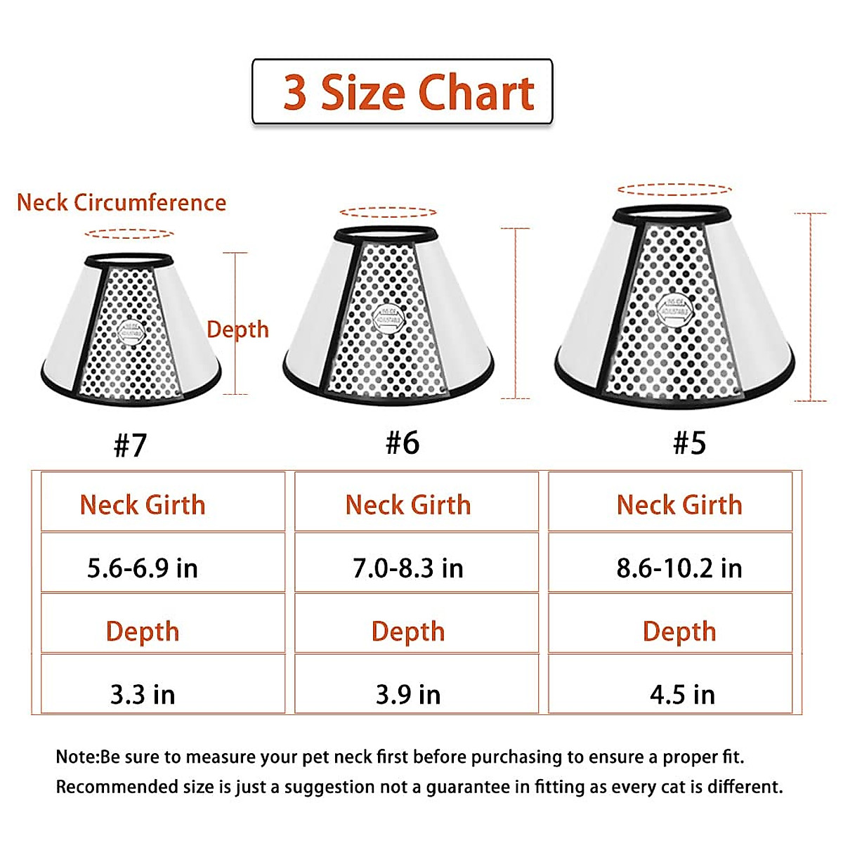 Konnfeir Cat Cone Collar 3PCS Adjustable Protective Collar for Pet Cat,Recovery E-Collar Wound Healing (3PCS)