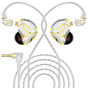KZ ZS10 Pro in Ear Monitor Earphone, 4BA 1DD Metal Earbuds, HiFi Bass Headphones IEM with Detachable 2 Pin C-Cable(Gold,No Mic)