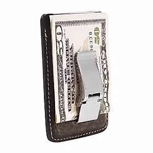 House of Jack Co. WYATT Money Clip Wallet | Minimalist Card Holder with Money Clip | Slim Front Pocket Wallet | Full Grain Leather Men's Wallet