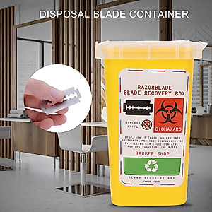 Sharps Disposal Container, Disposal Blade Container Barbershop Hair Salon Shaving Knife Blade Disposal Collect Box(yellow)