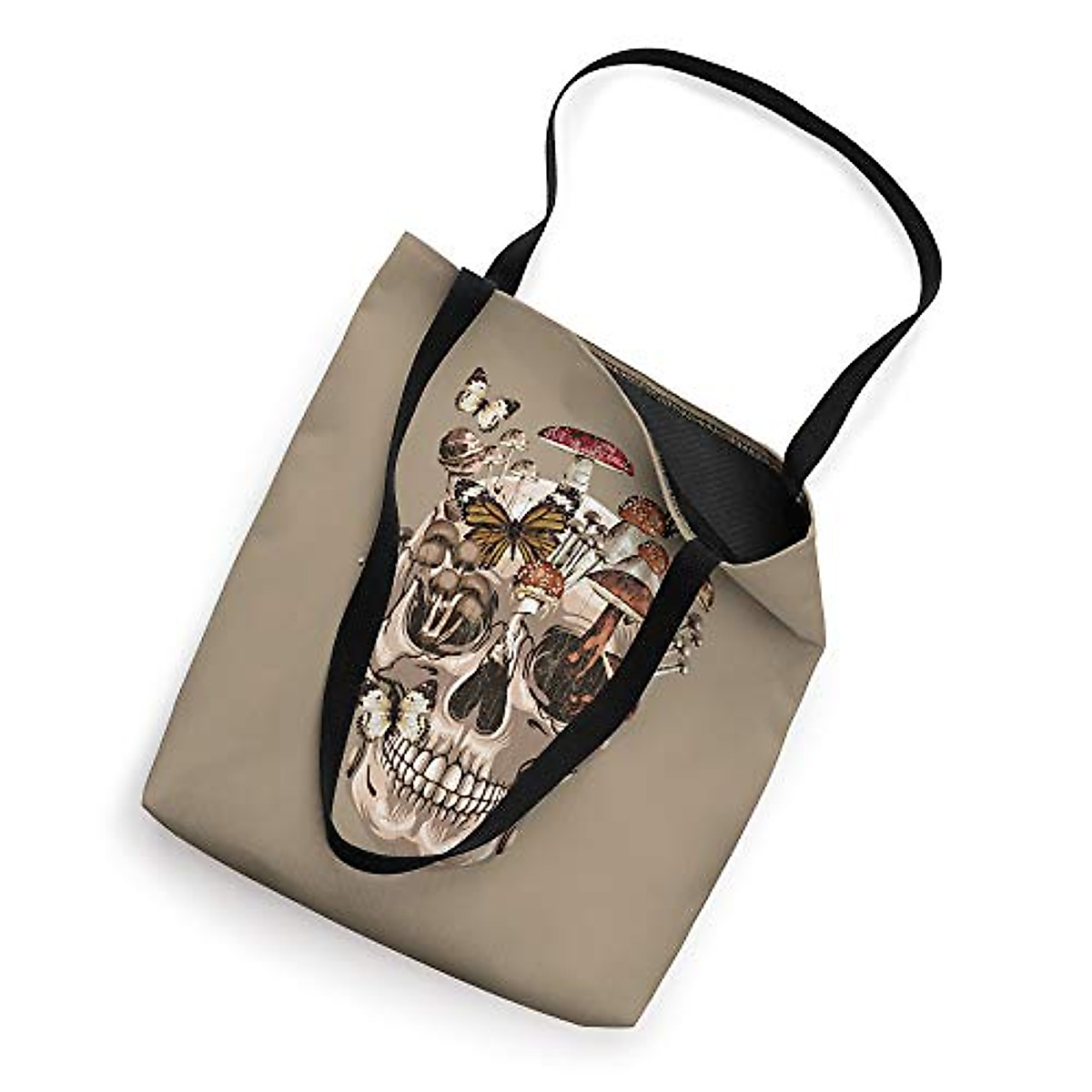 Mushroom Clothing Mushroom Collector Skull Graphic Gift Tote Bag