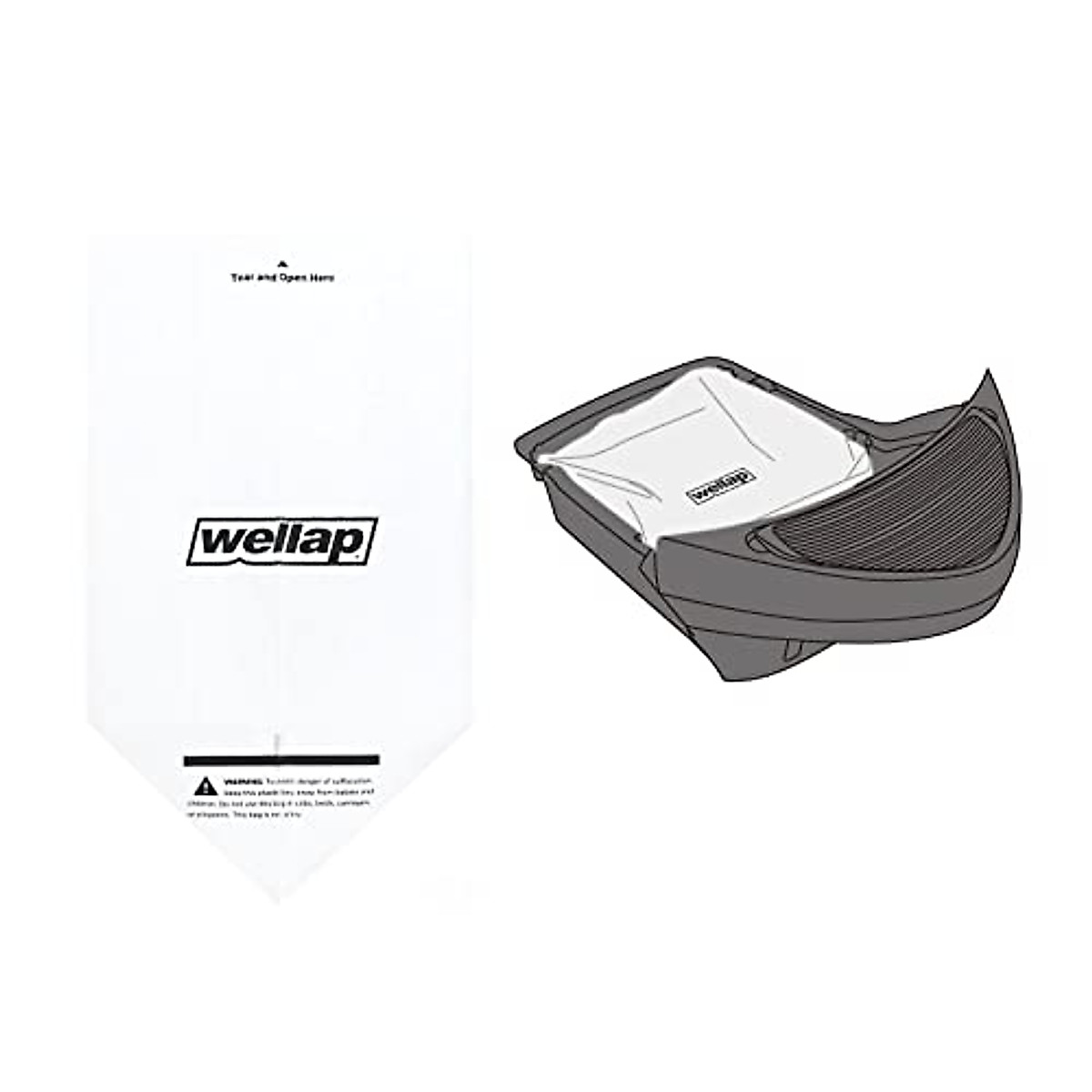 Waste Drawer Liners for Litter Box Automated by Wellap - 75 Pack - 9-11 Gallons - 23.5" x 29" Replacement Liners Cat Pan Waste Bin