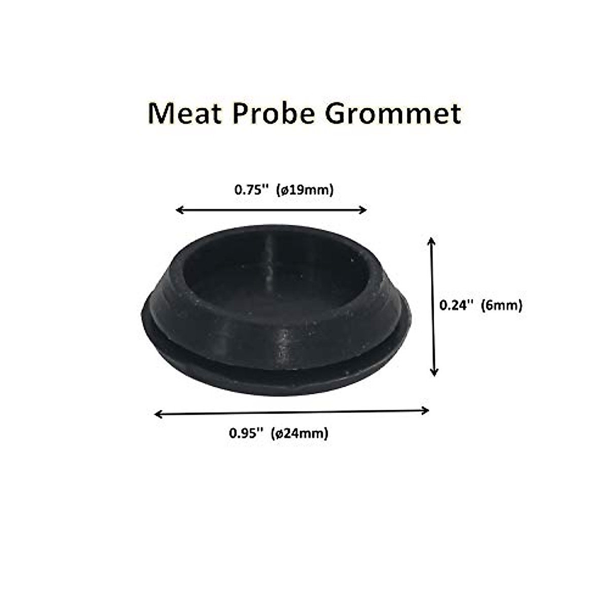 Rubber Meat Probe Grommet Replacement for Traeger Wood Pellet Smoker & Z Grills (6 Pack)