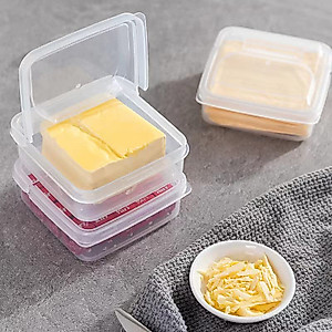 MASINIES Slice Cheese Container for Fridge Ham Sausage Slice Storage Box, Vegetable and Fruit Fresh-Keeping Box, Portable Leakproof Clear Cheese Organiser with Flip Lid