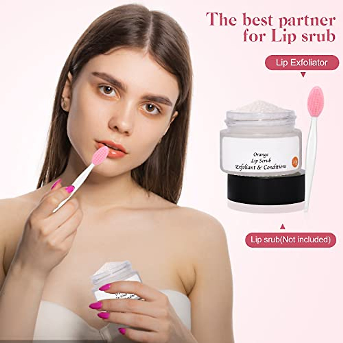 5 Pcs Lip Brush Tool Lip Scrub Brush Double-Sided Silicone Exfoliating Lip Brush