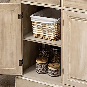 HOMCOM Sideboard Buffet Cabinet with Storage Drawers, Adjustable Shelves, Kitchen Cabinet, Coffee Bar Cabinet, Distressed Natural