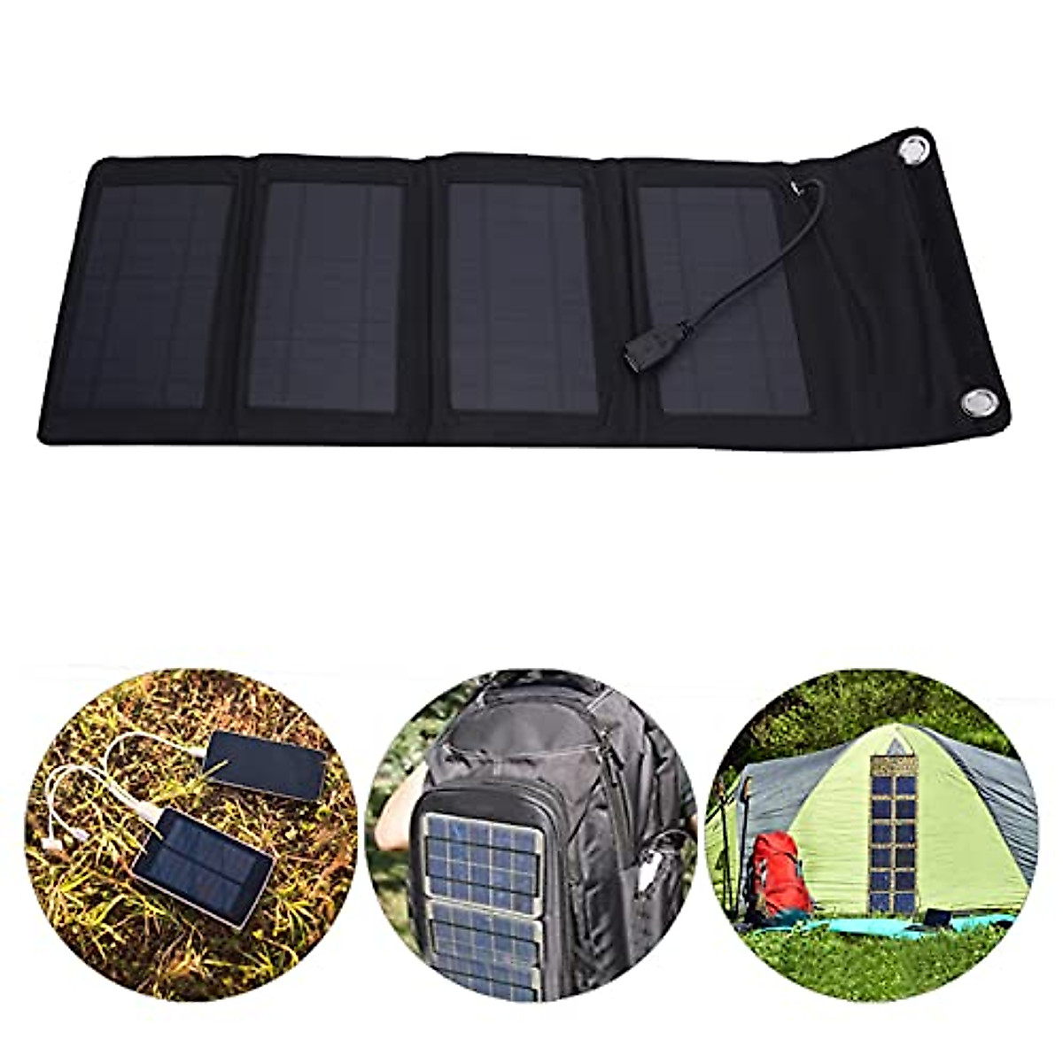 Jeanoko Solar Charger Panel, PET Laminating PVC Surface 20.08x7.48x0.12in Photovoltaic Solar Panel for Mobile Phone Power Bank