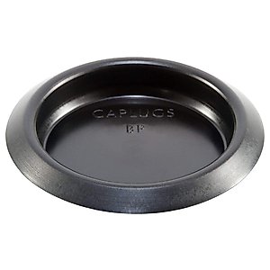 Caplugs 99190808 Button Plug with Recessed Type Heads, Plastic, Hole Size 1.59-1.65", Metal Thickness .03-.10", BP-1 5/8, Black (Pack of 300)