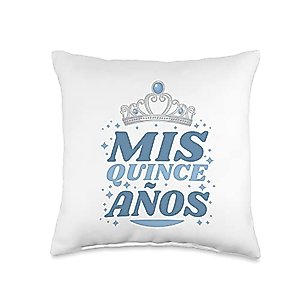 15 Birthday Quinceanera Gifts Sweet 15 Mexican Birthday Party Quinceanera Mis Quince Años Throw Pillow, 16x16, Multicolor