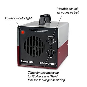 OdorFree Estate 4000 Ozone Generator for Eliminating Odors from Large Homes & Offices, Townhouses and Commercial Spaces at their Source - Easily Treats Up To 4000 Sq Ft