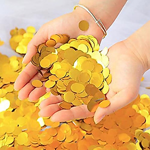 Gold Foil Confetti,Round Dots Glitter Table Confetti,Sparkling for Party Decorations(1.76 OZ)