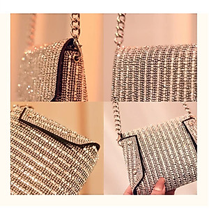 Mini Purse Rhinestone Silver Clutch Evening Bags Diamond Glitter for Women Bling Sparkly Crystal Handbag Wedding Event (silver)