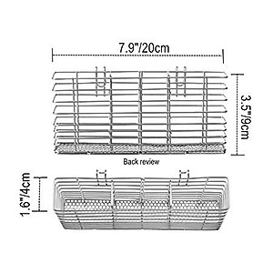 Slideep Cutlery Utensil Silverware Drying Rack, Flatware Storage Solution Basket with Hooks for Kitchen Dish Drainer Dish Drying Rack, RustProof 304 Stainless Steel