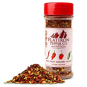 Flatiron Pepper Co - Four Pepper Blend. Premium Red Chile Flakes. Habanero - Jalapeno - Arbol - Ghost Pepper