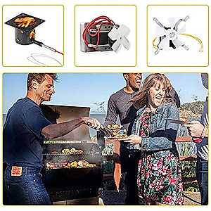 cicee Auger Motor,Grill Induction Fan Kit, Fire Burn Pot and Hot Rod Ignitor,Replacement Parts with Screws and Fuse for Pit Boss and Traeger Wood Pellet Grill, Ignitor Kit Fits