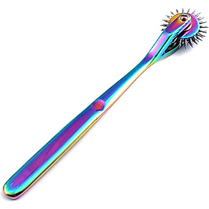Fun Guru Wartenberg Neuro Pinwheel Stainless Steel 3 Head Diagnostic Instrument Pin Wheel - Multi Color Rainbow