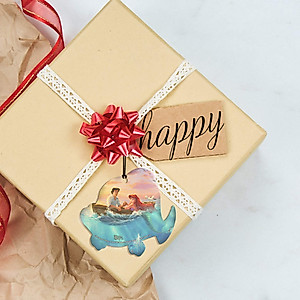 Disney - Little Mermaid Prince Eric - Thomas Kinkade - Flounder Fish Shaped Hanging Acrylic Print Accessory – Perfect for Gifting or Collecting