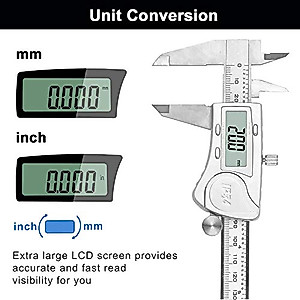 NORTOOLS Digital Caliper 150mm/ 6” Stainless Steel IP54 Waterproof Electronic Micrometer Caliper Measuring Tool with Large LCD Display