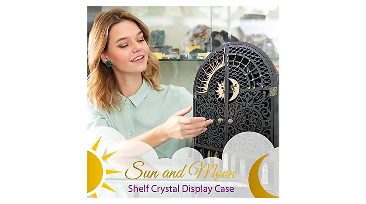 Sun and Moon Crystal Shelf Wall Hanging – Stylish Organizer for ...