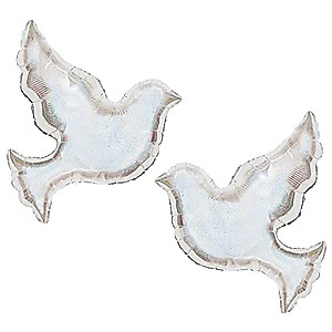 2pcs 26inch Dove balloon for Baptism(Bautizo) decorations,first communion decorations for boys and girls.confirmation decorations party supplies,birthday wedding funeral baby shower party decorations balloon.