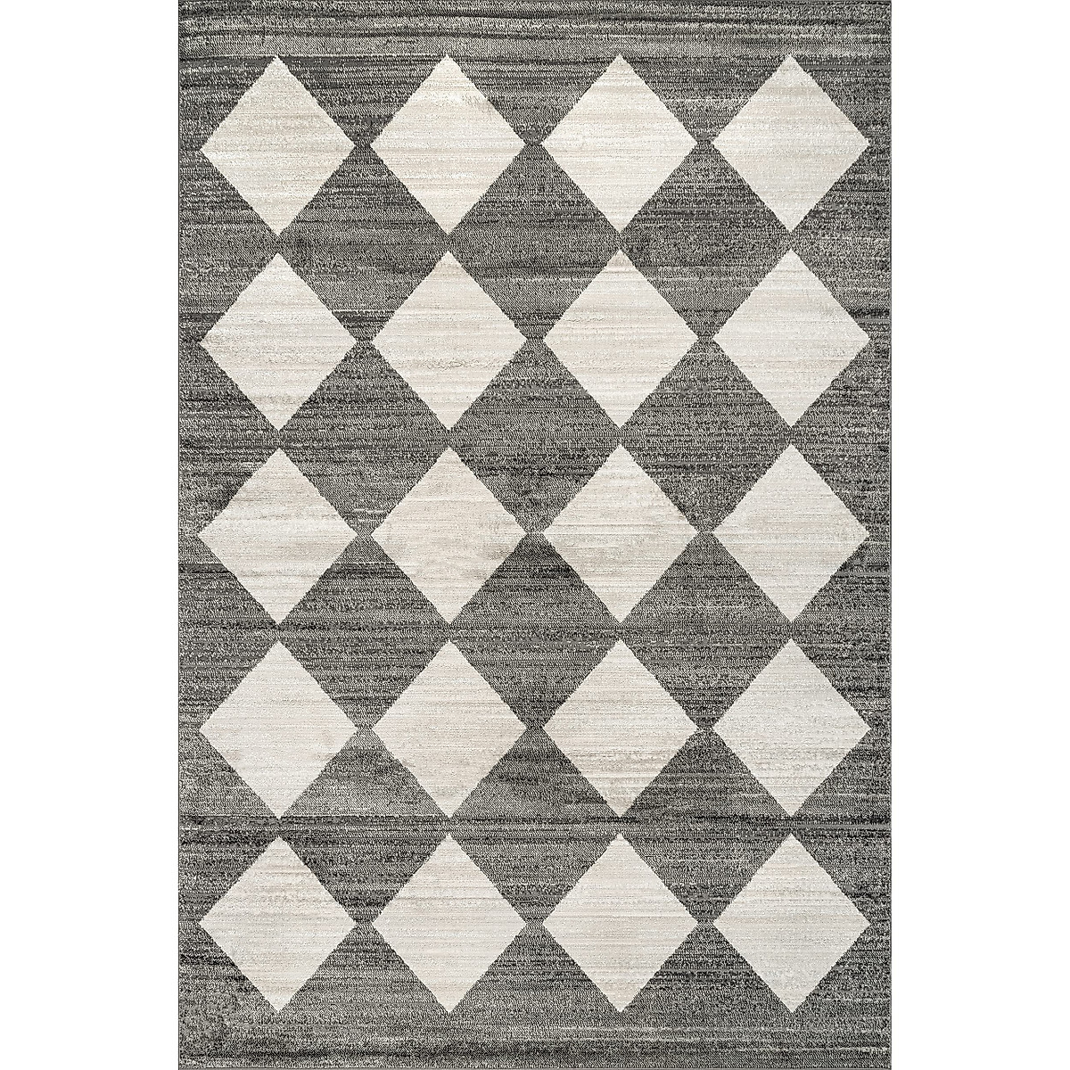 nuLOOM Gianna Contemporary Geometric Checker Tile Area Rug, 4x6, Grey
