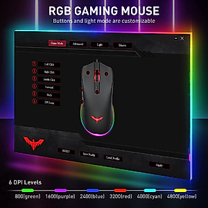 Havit RGB Wired Gaming Keyboard and Mouse Combo LED Backlit 104 Keys Ergonomic Gaming Keyboard with 4800 DPI & Programmable Gaming Mouse for Windows PC Computer Desktop Gamer