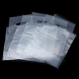 FERENLI 100Pieces Single Drink Cup Holder Plastic Bags for Milk Juice Water Coffee Portable Carrier Clear Ploy Package Pouches with Hanging Hole Beverage Containers 16x24cm