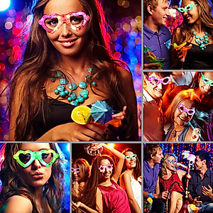 24 Packs LED Glasses for kids Glow in the dark Party Supplies Favor,6 LED 6 Shapes Glasses Flashing Plastic Light up Glass Toys Bulk 3 Replaceable Battery fit New Year Eve Party Supplies 2025 Holiday