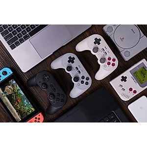 8BitDo Pro 2 Bluetooth Controller for Switch, PC, Android, Steam Deck, Gaming Controller for iPhone, iPad, macOS and Apple TV (Gray Edition)