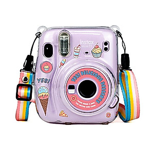 Mini 11 Accessories Kit for Fujifilm Instax Mini 11 Instant Camera Sticker, Camera Case Bag Film Photo Album Book Wall Hanging Frame Decoration Decal Set of 5 Sheets (Dessert Animal)