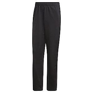 adidas Men's Essentials Warm-Up Open Hem 3-Stripes Tracksuit Bottoms, Black/Black, Small