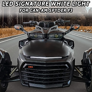 SAUTVS LED Signature White Light Kit for Spyder F3, LED Daytime Running Light DRL for Can-Am Spyder F3 All Models (1PCS, Replace #219400599)
