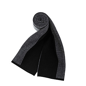 Lallier Men's Merino Wool Scarf, Long Winter Neckwear with Gift Box (Gray Stripe)