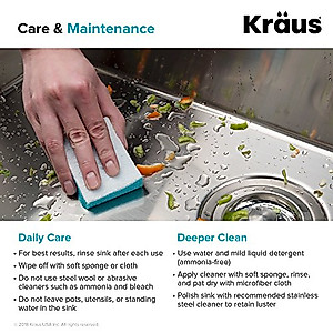 Kraus Standard PRO 33-inch 16 Gauge Undermount 50/50 Double Bowl Stainless Steel Kitchen Sink, KHU102-33