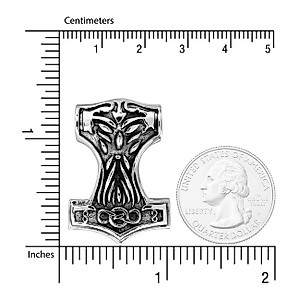 WithLoveSilver 925 Sterling Silver Trinity Celtic Viking Amulet Hammer of Thor (Mjolnir) Pendant