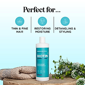 Volumizing Biotin Conditioner for Thinning Hair - Volumizing Conditioner for Fine Thin & Weak Hair - Sulfate Paraben & Silicone Free Hair Conditioner Nourishing Plant Proteins & B Vitamins (16 Fl Oz)