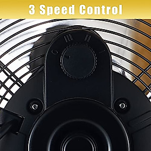 HiCFM 2800 CFM 16 inch High Velocity Turbo Floor Fan With 1/4 HP Motor, Multi-Purpose Portable Air Circulator Wall Mounted for Warehouse, Jobsite, Garage, Commercial or Industrial rooms - UL Listed