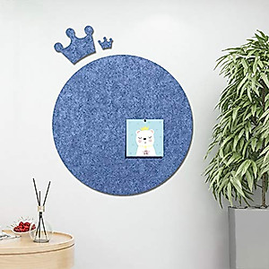 Round Felt Board, self-Adhesive Bulletin Board for Home Office Kitchen, Kindergarten Color Background Wall Sticker