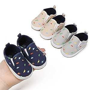 Lykmera Infant Toddler Shoes Boys Girls Shoes Sole Slip On Shoes Animal Print Toddler Shoes Little Girl Sports Sneaker Shoes (Grey, 0-6 Months)